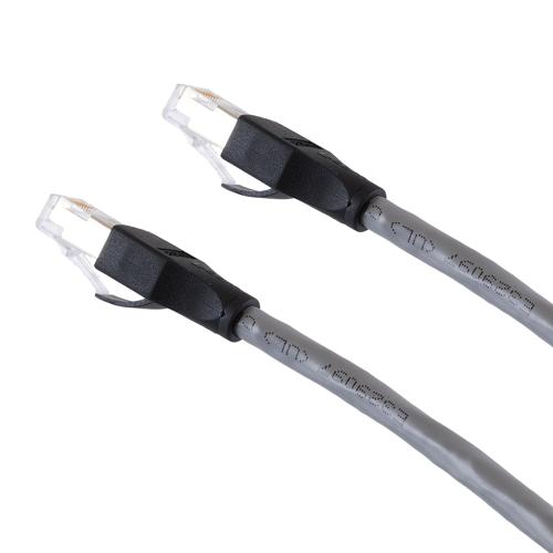 Cat6a Ethernet Cable Assembly, RJ45 to RJ45, Shielded CMX Gray PVC, 26 ...