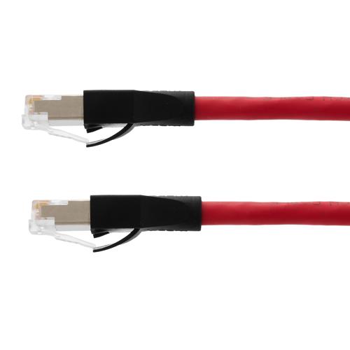 Cat6a Ethernet Cable Assembly, RJ45 to RJ45, Shielded CMX Red LSZH, 26 ...