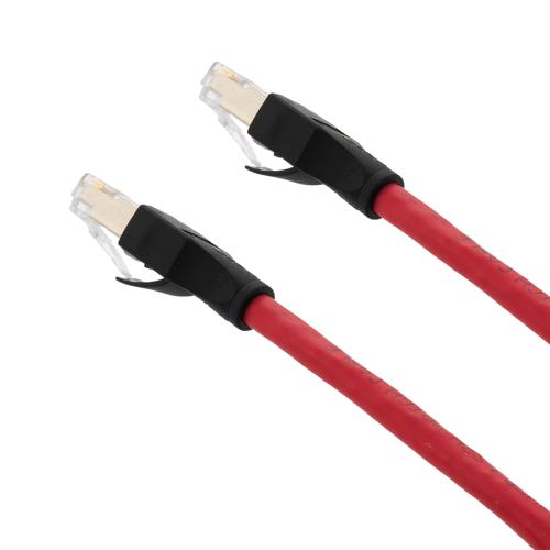 Cat6a Ethernet Cable Assembly, RJ45 to RJ45, Shielded CMX Red LSZH, 26 ...