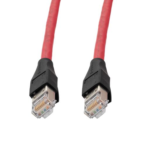 Cat6a Ethernet Cable Assembly, RJ45 to RJ45, Shielded CMX Red LSZH, 26 ...