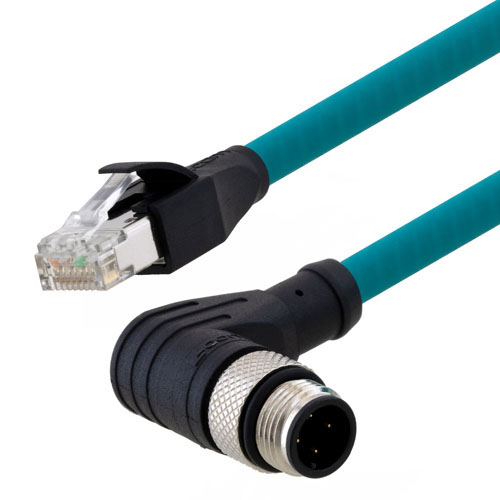Category 5e M12 4 Position D code Double Shielded Industrial Cable ...