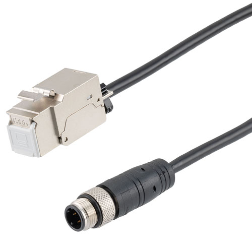Category 5e Economy M12 4 Position D code Cable, IP67 M12 Male Plug to ...