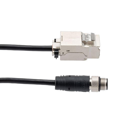 Category 5e Economy M12 4 Position D code Cable, IP67 M12 Male Plug to ...