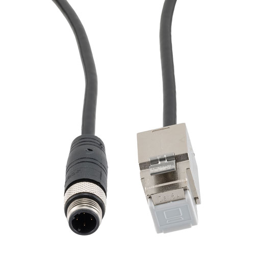 Category 5e Economy M12 4 Position D code Cable, IP67 M12 Male Plug to ...