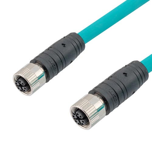 Category 6a 10g M12 IP67 8 Position X code Double Shielded SF/UTP ...