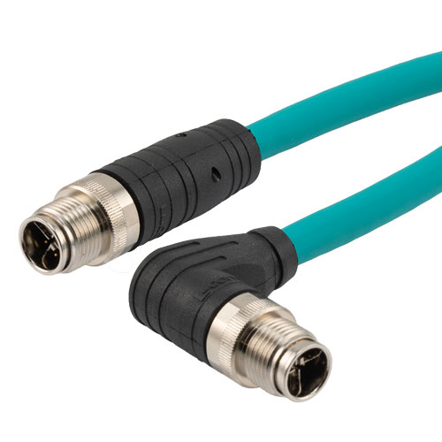 Category 6a 10g M12 IP67 8 Position X code Double Shielded SF/UTP ...