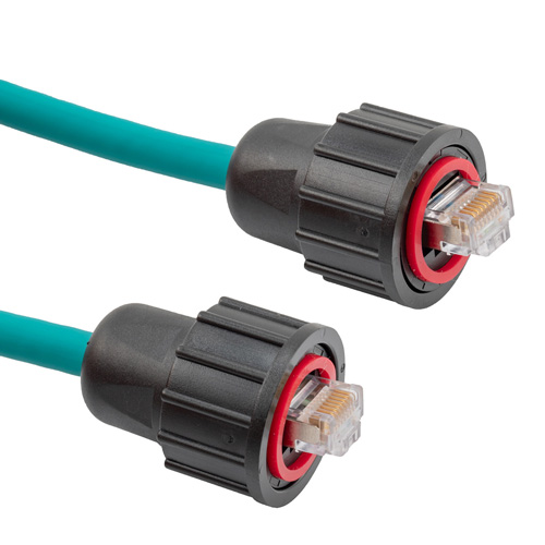 Category 6a Cable, IP67 RJ45 to IP67 RJ45, SF/UTP Double Shielded 26AWG ...