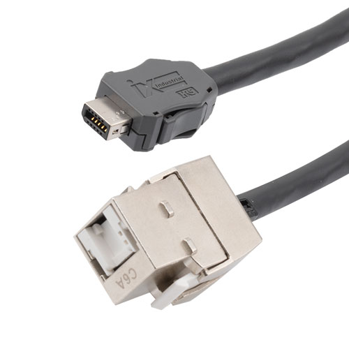 IX Industrial Category 6a Ethernet Cable, IX A Key to RJ45 Jack, Foil ...