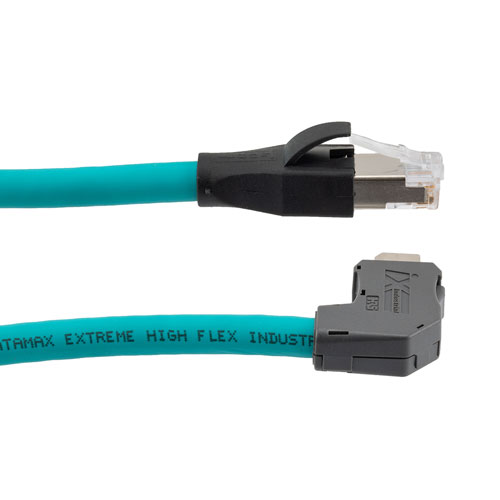 ix Industrial Assembly, Category 6a, SF/UTP, Right Angle Down ix A Plug To RJ45 Plug, 26AWG ...
