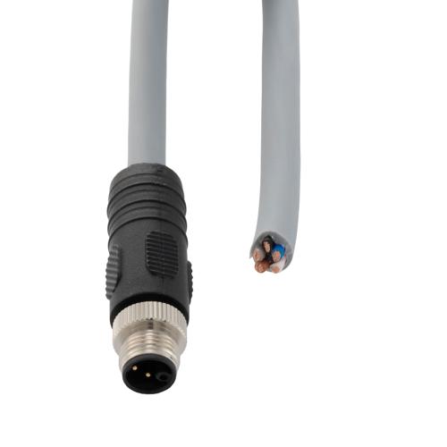 M12 5 Position IP67 K-Code AC Power Pigtail Cable Assembly, 16AWG 300V ...