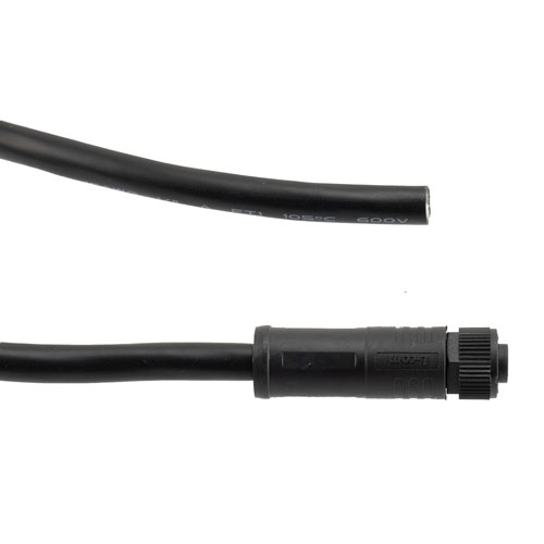 M12 4 Position IP68 S-Code Pigtail Cable Assembly, Unshielded 16AWG PVC Jacket, Female to Cut ...