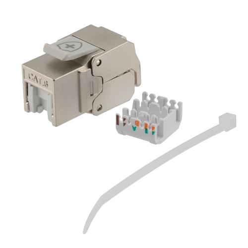 Cat6 Antimicrobial RJ45 Keystone Jack, Shielded