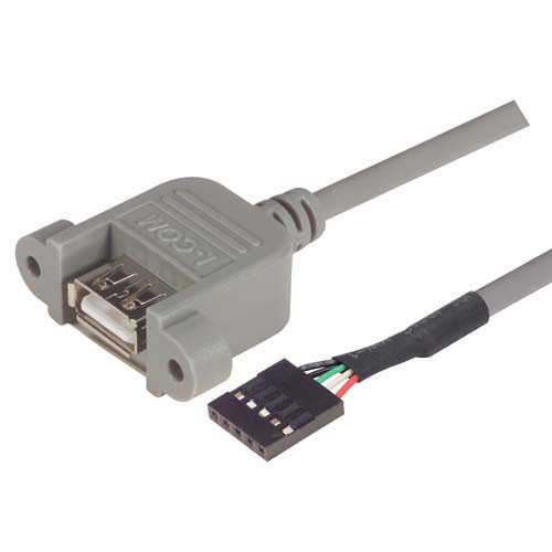 USB Type A Adapter, Female Bulkhead/Female Header 0.75M - UPMA5-075M