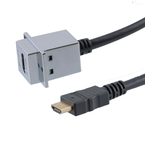 High Speed HDMI Cable with Ethernet, Shielded Panel Mount HDMI Female ...