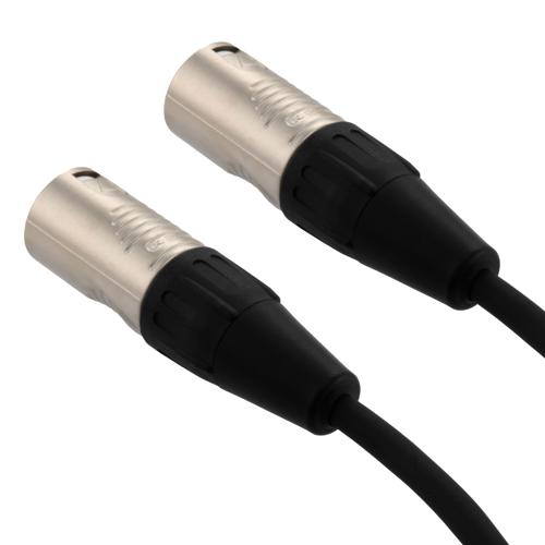 XLR Audio Cable, 3 Pin, Male To Male, High-Flex, 24AWG, PVC, Black, 10F