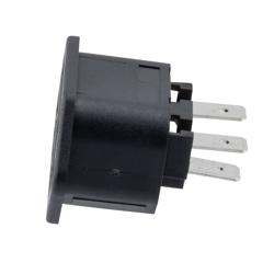 AC PEM 320-2-2/F Shuttered IEC Inlet Connector, Panel Flange Mount, 6.3 ...