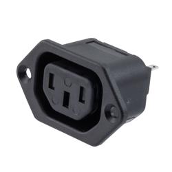 AC PEM 320-2-2/F Shuttered IEC Inlet Connector, Panel Flange Mount, 2.8 ...