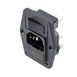 Vertical Power Entry Module, Side-Fixing, Panel-Mount, C14 Inlet ...
