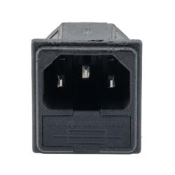 Twin-Fused IEC Inlet, Snap-Fit, Panel Mount, C14 Connector, 6.3 mm Tab ...