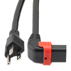 IEC LOCK C13+ Up angled to NEMA 5-15P, 15A, 125V, 10ft