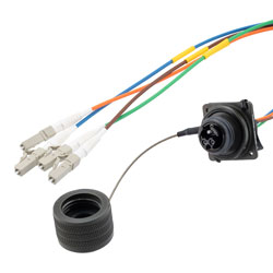 4 Channel TFOCA 2 Flange Mount Receptacle to LC/UPC, Multimode OM1, 7 ...
