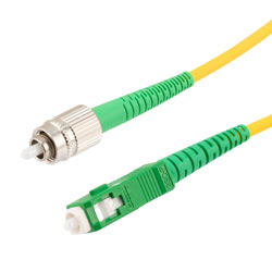 Fiber Optic Patch Cable, FC/APC Narrow Key to SC/APC Simplex PM ...