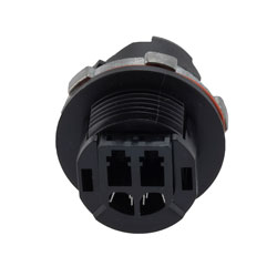 IP68 LC Hybrid Bulkhead Coupler/Adapter, Pin contacts, SMF or MM, with ...