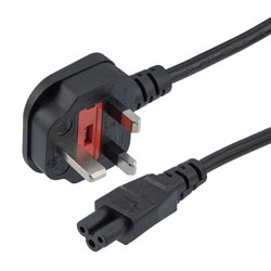 BS 1363 Type G to C5 International Power Cord - 2.5 Amp - 2M