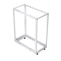25U adjustable 4-post open frame network rack RAL9003 -Signal White