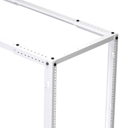 45U adjustable Depth 4-Post open frame network rack RAL9003 -Signal White