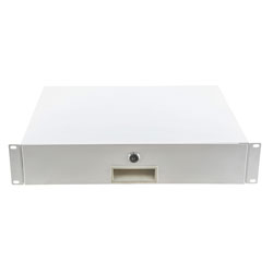 19" Rack Mount Drawer 2U 13.7in (350mm)- RAL9003 -Signal White