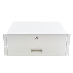 19" Rack Mount Drawer 4U 13.7in (350mm)- RAL9003 -Signal White