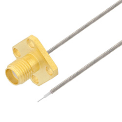 Hand Formable Test Probe SMA Female 4 Hole Flange to Trimmed Lead Cable ...