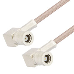 SMB Plug Right Angle to SMB Plug Right Angle Cable Assembly using RG316-DS Coax, 1 FT , LF Solder