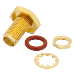 18 GHz SMA Female Bulkhead Mount Hermetically Sealed Connector Solder ...