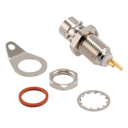 78 Ohm TRS 3-Lug NI Bulkhead Front Mount Jack 1553 Connector Solder ...