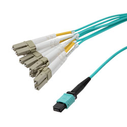 Type B MPO w/o pins to LC/UPC fan-out, 2.0mm Diameter, 8 Fiber ...