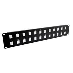 3.5"x19" (2U) 24 Port Keystone Slot Panel