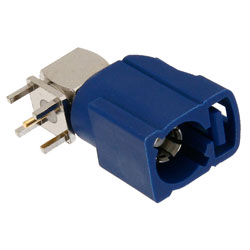 FAKRA Jack Right Angle Connector Solder Attachment Thru Hole PCB, Blue ...