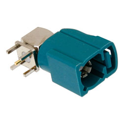 FAKRA Jack Right Angle Connector Solder Attachment Thru Hole PCB, Water ...