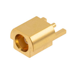 RF PCB Connector, MCX Female straight, Edge Mount, End Launch