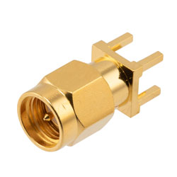 RF PCB Connector, SMA, Male, Up to 18 GHz, Through Hole, Straight, 0.2 ...