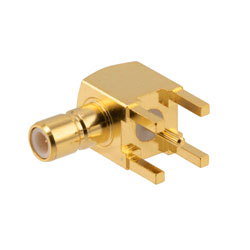 RF PCB Connector, SMB Jack right angle, DIP (Thru Hole)