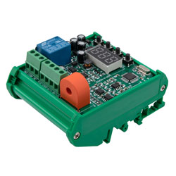 AC current sensor with display & overcurrent protection, Range AC 0-5A, RS485+ relay output ...