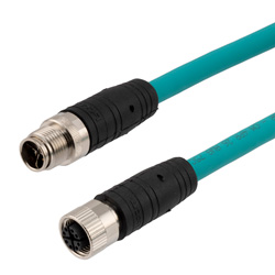 Category 6a 10g M12 IP67 8 Position X code Double Shielded SF/UTP ...