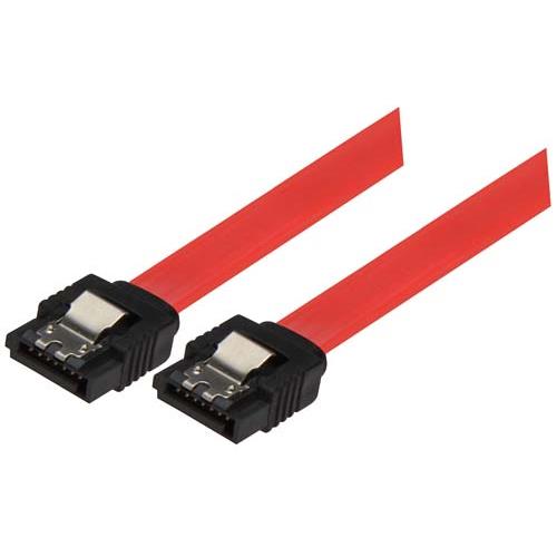 Latching SATA Cable, Straight/Straight, 16" - CASATAL-16